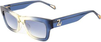 Zadig&Voltaire Femme, Accessoires, Bleu, Taille: ONE Size Lunettes de Soleil en Ac&eacute;tate Bleu avec Cadran Bleu