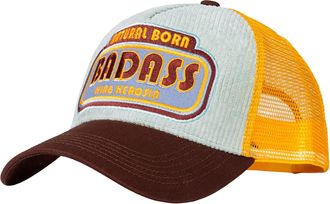 King Kerosin Herren Trucker Cap |Caps | Bikercap | Cordfront| Frontstickerei |Logopatch | Truckerkappe | Meshcap Badass