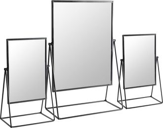 Harbour Housewares Quadratmeterspiegel Set - 2 Gr&ouml;&szlig;en - Schwarz - 3pc