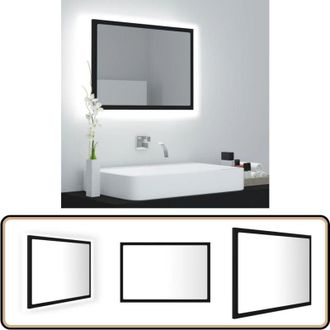 vidaXL Vidaxl - LED-Badspiegel Schwarz 60x8,5x37 cm Acryl - LED-Badspiegel - Wandspiegel - Badezimmerspiegel - Spiegelschrank - Schwarzer Spiegel
