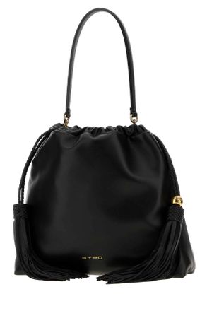 Etro Womens Black Leather Medium Kalispera Bucket Bag N0000 Borse A Mano