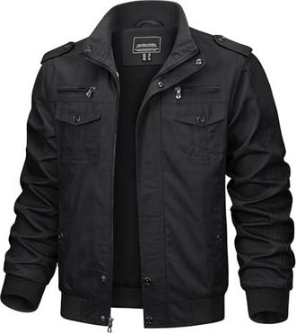 KEFITEVD Veste Militaire Homme Hiver Coton Veste léger Décontractée Chaud Veste dextérieur Tactique Armée Cargo Veste Randonnée Voyage Travail Coupe-Vent Outdo