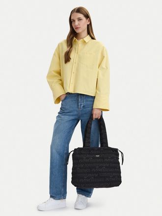 Tommy Jeans Handtasche Tommy Jeans Tjw Icon Nylon Tote Aop AW0AW18649 Schwarz