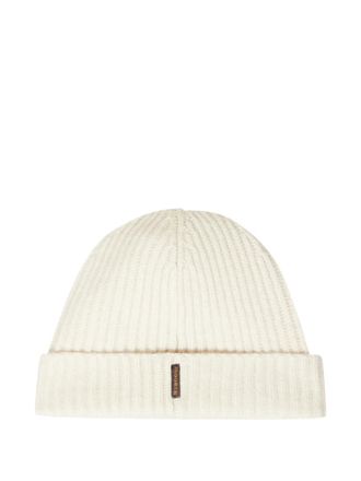 Moorer bonnet en cachemire à design nervuré - Blanc
