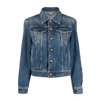 Golden Goose Femme, Vestes, Bleu, Taille: 40 FR Veste en jean bleu avec &eacute;cusson logo