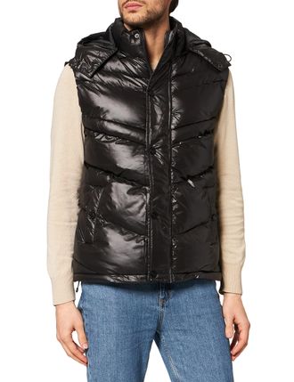 Lonsdale Mens ALLERSTON Weste mit Kapuze, Black, 3XL