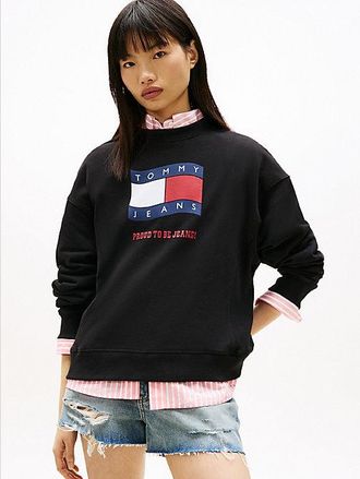 Tommy Hilfiger Sweat boxy en tissu &eacute;ponge &agrave; drapeau ondul&eacute;