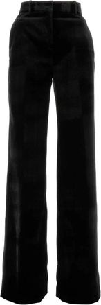 Ermanno Scervino Femme, Pantalons, Noir, Taille: 38 FR Pantalon Palazzo en velours avec passepoil contrastant