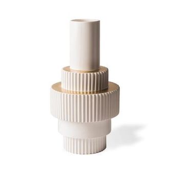 Pols Potten Vase Gear - Blanc - Porcelaine émaillée