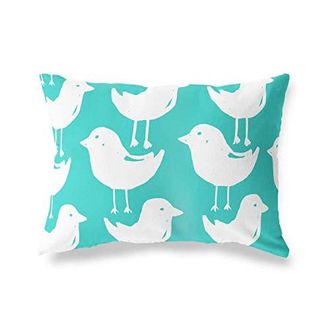 Bonamaison Le Jardin du Lin Kissen Zierkissenbezug Türkisweiß Kissenbezug, Weich Bequem, Für Zuhause Autos Büro Sofa Wohnzimmer Couch Schlafzimmer Dekor, 45x60 C