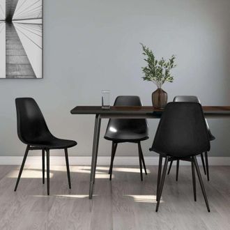 vidaXL Esszimmerst&uuml;hle 4 Stk. Schwarz pp Vidaxl