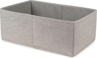 Compactor Aufbewahrungsbox Gr&ouml;&szlig;e M 42x26x16,5 cm - Grauer Oxford-Stoff mit Griffen - Faltbare Stoffbox f&uuml;r Kleidung, W&auml;sche, Spielzeug oder Accessoires - Ordnun