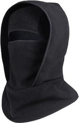 Generic Cagoule dhiver r&eacute;glable, coupe-vent thermique, masque facial pour cyclisme, camping, sports de plein air, cache-cou multifonction, Noir, Taille unique
