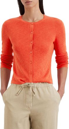 Marc O'Polo Damen Cardigan mit Knopfleiste Slim Fit, Rot (Burnt Red), S