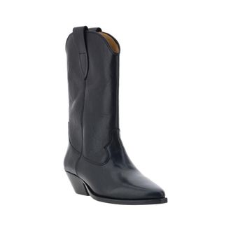 Isabel Marant Womens Black Calf Leather Bos Taurus Ankle Boots