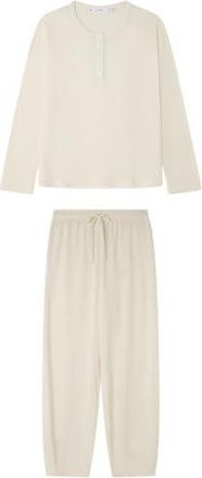 Women'secret Pijama de Manga Larga Pantal&oacute;n Largo Colecci&oacute;n Lifewear Pyjama, Ivoire, L Femme