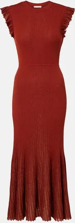 Ulla Johnson Midikleid Noelle aus Strick und Lam&eacute;