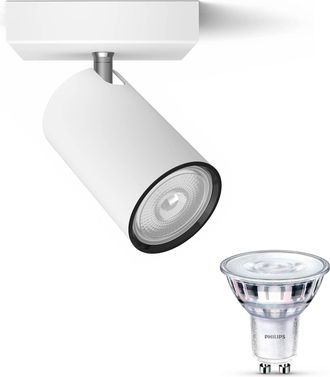Philips Kosipo Aufbaustrahler - Wei&szlig; - 1 flammig - Spot Oberfl&auml;che - Inkl. Philips LED Scene Switch Gu10 50W