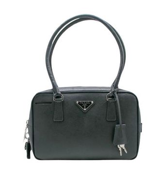 Prada Black Saffiano Bauletto Bag