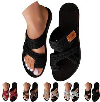 Generic Sandales orthop&eacute;diques pour femme 2026, soutien de la vo&ucirc;te plantaire, semelle souple et respirante, semelle creuse, sandales de plage d&eacute;contract&eacute;es, 