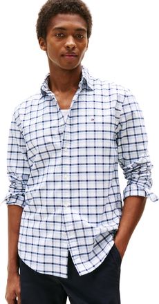Tommy Hilfiger Herren Hemd Heritage Oxford Easy Check Regular Fit, Mehrfarbig (Breezy Blue/Check), XXL