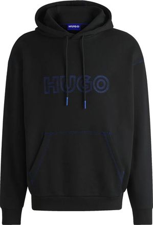 HUGO BOSS Hoodie mit Logo-Stickerei - Schwarz