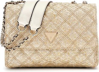 Guess Giully II Two Compound Convertible Flap Bag Gold