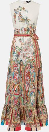 Etro Robe longue en coton &agrave; imprim&eacute;