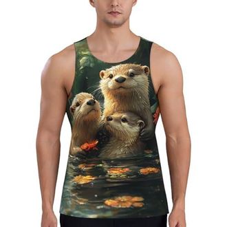 Generic D&eacute;bardeur respirant &agrave; s&eacute;chage rapide sans manches pour homme pour entra&icirc;nement &agrave; la plage S &agrave; 4XL, Loutre mignonne 17, 4XL