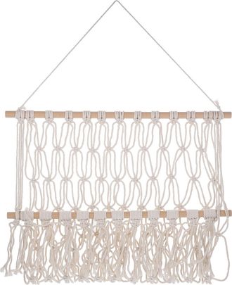 BESPORTBLE Handgewebtes Wandregal Baumwollseil H&auml;ngeregal mit Quasten Schlafzimmer Wanddeko Kinderzimmer Aufbewahrung f&uuml;r B&uuml;cher Pflanzen und Deko Vielseitig und