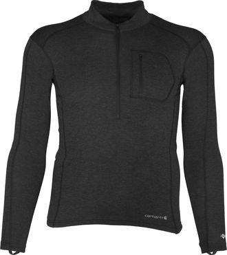 Carhartt Work in Progress Herren Base Force Schweres Polyester-Wolle, Viertelrei&szlig;verschluss Baselayer-Shirt, Schwarz/Erika, S