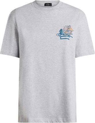 Etro Femme, Tops, Gris, Taille: 42 FR T-shirt avec logo brod&eacute;