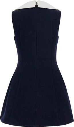 Shushu/Tong Contrast-Collar Wool Dress - Navy