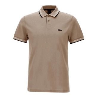 HUGO BOSS Homme, Tops, Beige, Taille: 2XL Polo Slim-fit en coton stretch