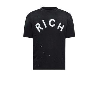 John Richmond Homme, Tops, Noir, Taille: L T-shirt avec lettrage frontal et d&eacute;tails graphiques
