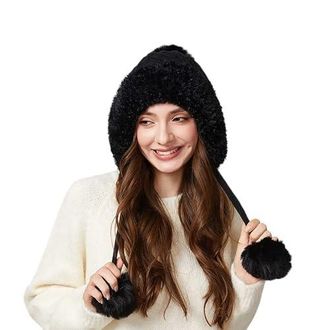 Generic Écharpe bonnet gantset hiver ensemble tricoté avec doublure polaire pour confort thermique et style décontracté (Black, One Size)