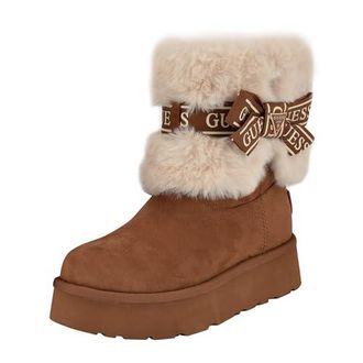 Guess Femme Denla Bottine, Brun Moyen 210, 38.5 EU