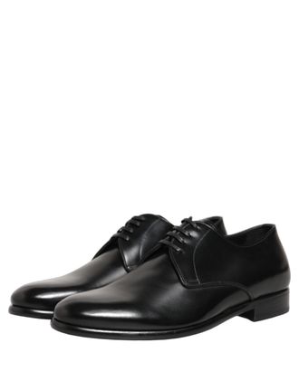 Dolce & Gabbana Womens Black Leather Lace Up Derby Dress Shoes Calf
