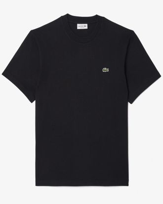 Lacoste T-Shirt aus Baumwolle mit Logo-Aufn&auml;her, Classic Fit in