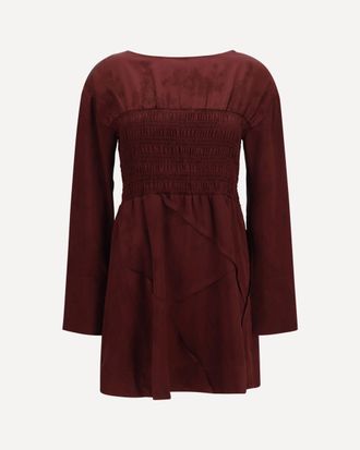 Ganni Long-sleeve satin Mini Dress Female 36