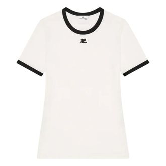 Courr&egrave;ges Femme, Tops, Blanc, Taille: 42 FR T-Chemises