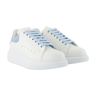 Alexander McQueen Womens Oversized Leather Sneaker White Calfskin