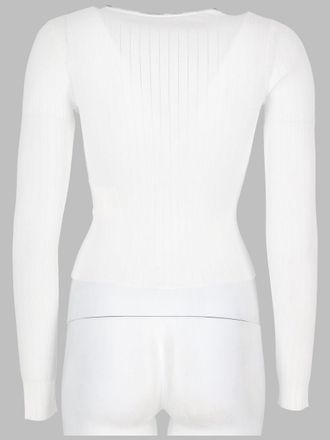 Alexander Wang Pointelle Polyamide Cardigan - White