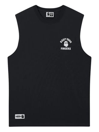 Fingercroxx débardeur en coton à imprimé graphique - Noir
