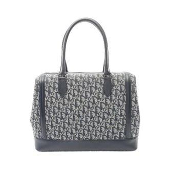 Dior Sac &agrave; main Pre-owned Trotter en toile et cuir - Femme - Pre-owned - Bleu - Taille: ONE Size