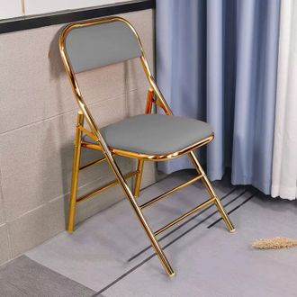 Generic Komfortabler schwarzer gepolsterter Klappstuhl - langlebiges Design für Zuhause & Büro, platzsparend, leicht, einfach zu verstauen & Transport, ideal 