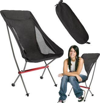 Generic Klappbarer Campingstuhl - Faltbarer Sitz - Leichter Rasensitz,F&uuml;r Camping Wanderung Picknick Terrasse Balkon Garten Garten