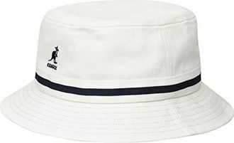 Kangol Chapeau en Coton Stripe Lahinch Femme/Homme - de Peche avec Ruban Gros Grain Printemps-ete Printemps Ete Automne Hiver - XL (60-61 cm) Blanc