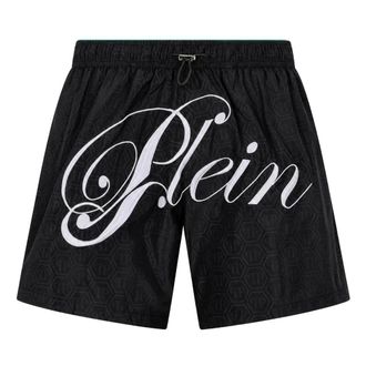 Philipp Plein Badeshorts Monogram Signature - - Swimwear - Herren - Schwarzk - 2XL