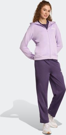 adidas Trainingsanzug ADIDAS SPORTSWEAR W LINEAR TS, Damen, Gr. XL, powder plum, Obermaterial: 100% Polyester, Sportanz&uuml;ge Trainingsanzug, zweiteiliges Set, 